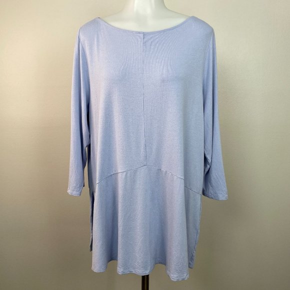 J. Jill | Tops | J Jill Top Large Blue 34 Sleeve Stretch Wearever ...